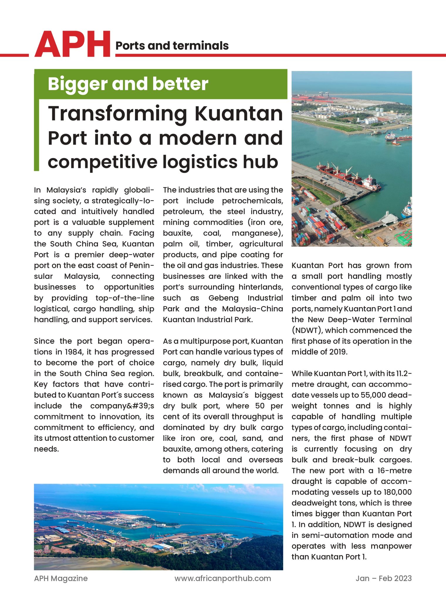 Bigger and Better —Transforming Kuantan Port into a Modern and ...